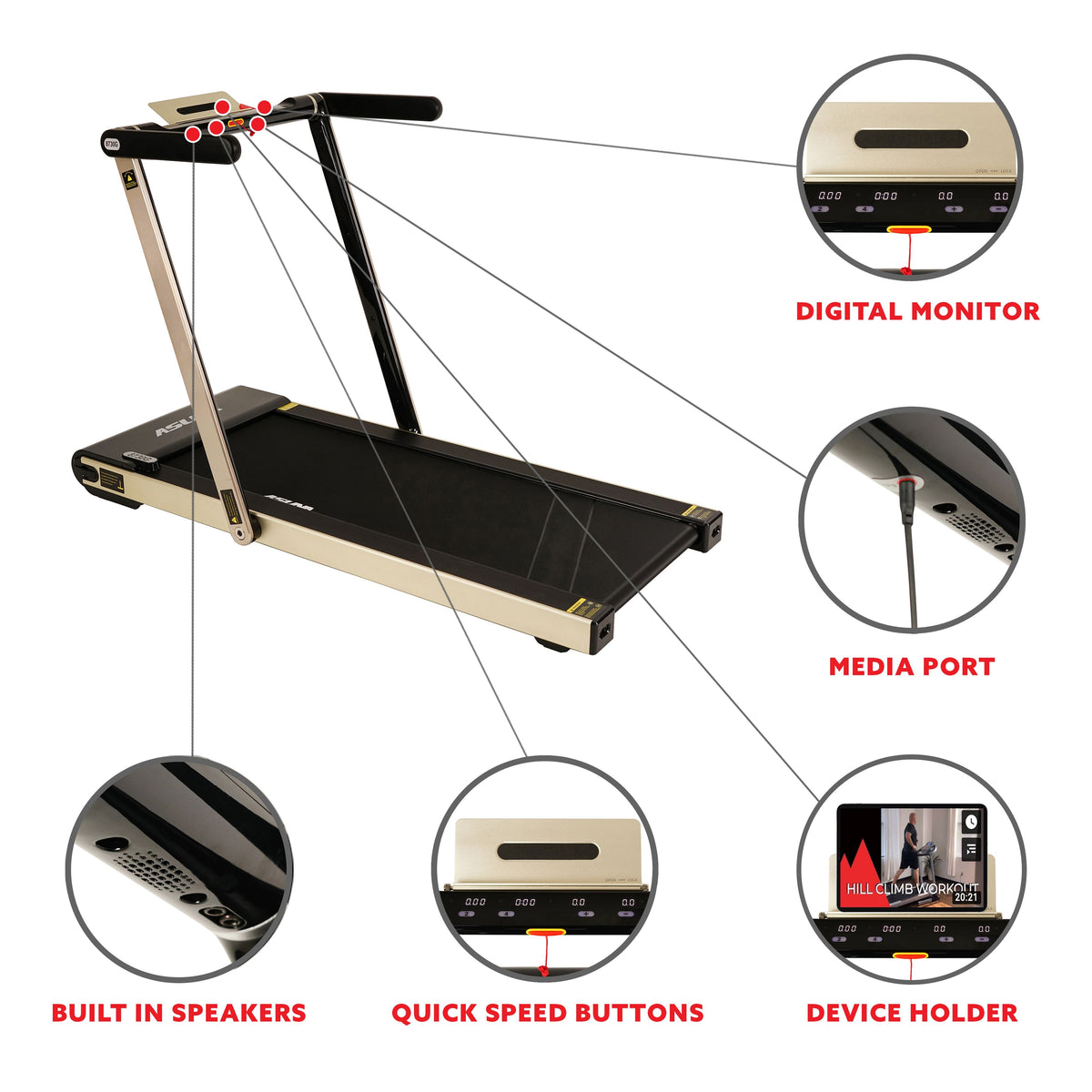 ASUNA Slim Folding Motorized Treadmill – The Cardio House